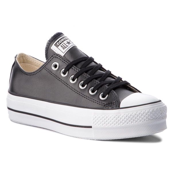Trampki Converse - Czarne trampki Converse, bez wzorów, bez zapięcia ...